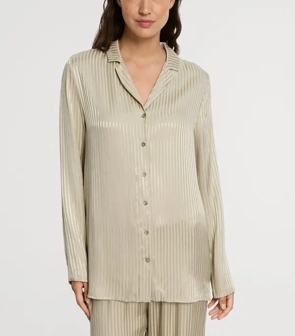 Hanro Stripe Long-sleeve Pyjama Shirt