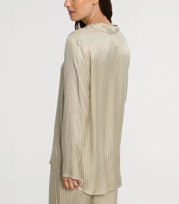 Hanro Stripe Long-sleeve Pyjama Shirt