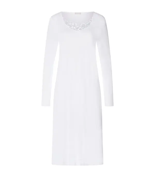 Hanro Cotton Lace-trim Belen Nightdress - White