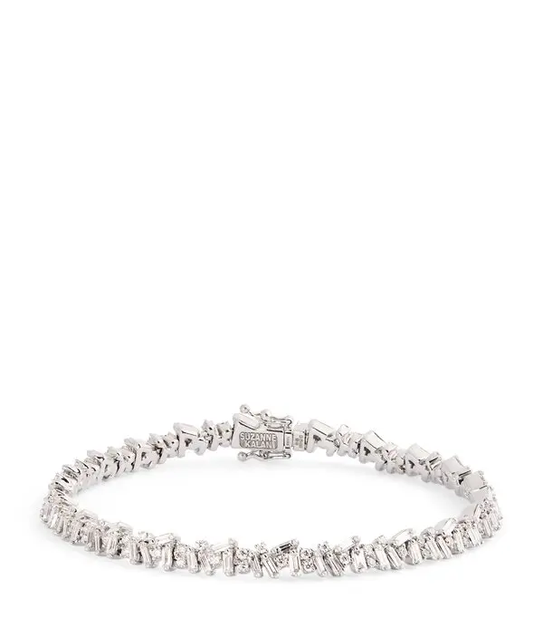 SUZANNE KALAN Gold And Diamond Classic Tennis Bracelet - White