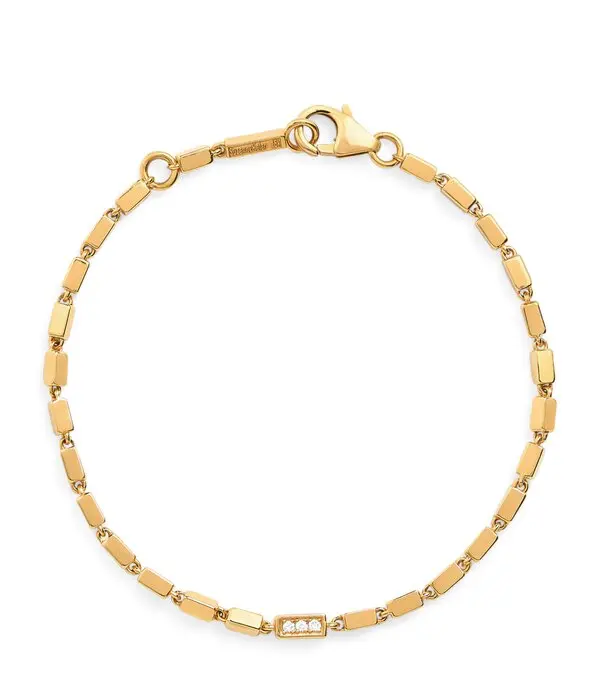 SUZANNE KALAN Yellow And Diamond Block Chain Bracelet - Gold