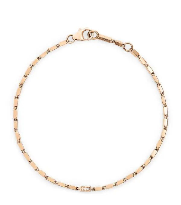 SUZANNE KALAN And Diamond Block-chain Bracelet - Rose Gold