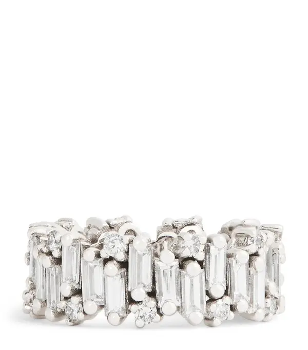 SUZANNE KALAN Gold And Diamond Audrey Shimmer Eternity Ring - White