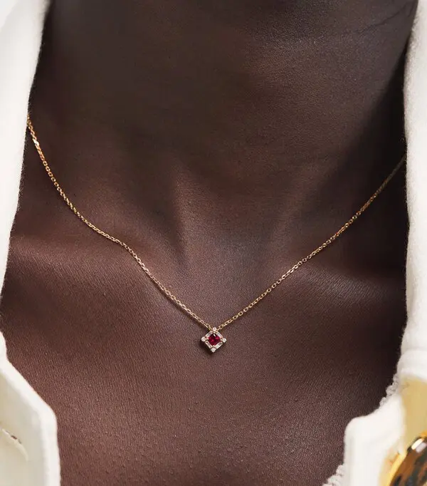 SUZANNE KALAN Mini Diamond And Ruby Princess Pendant Necklace