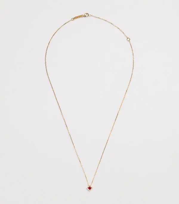 SUZANNE KALAN Mini Diamond And Ruby Princess Pendant Necklace
