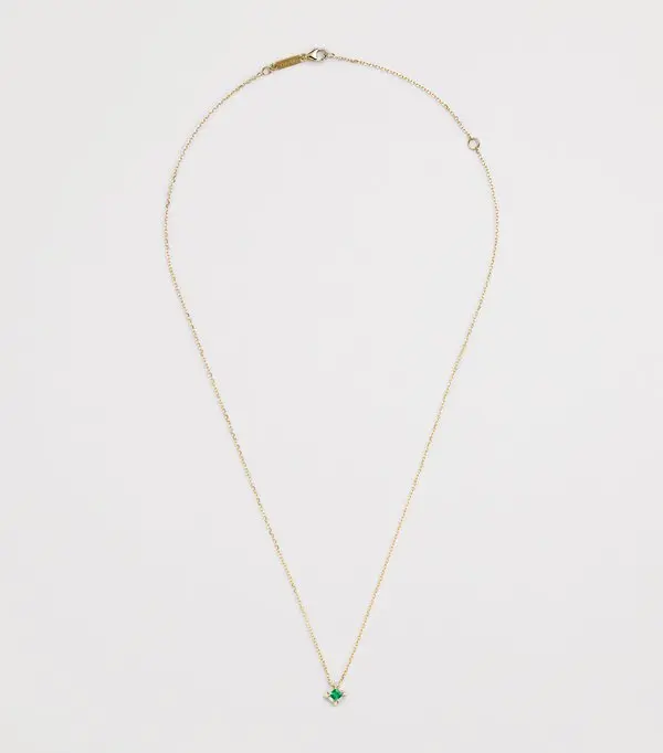 SUZANNE KALAN Yellow Emerald And Diamond Pendant Necklace