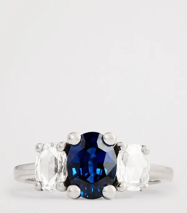 SUZANNE KALAN Gold, Diamond, And Sapphire Ring - White