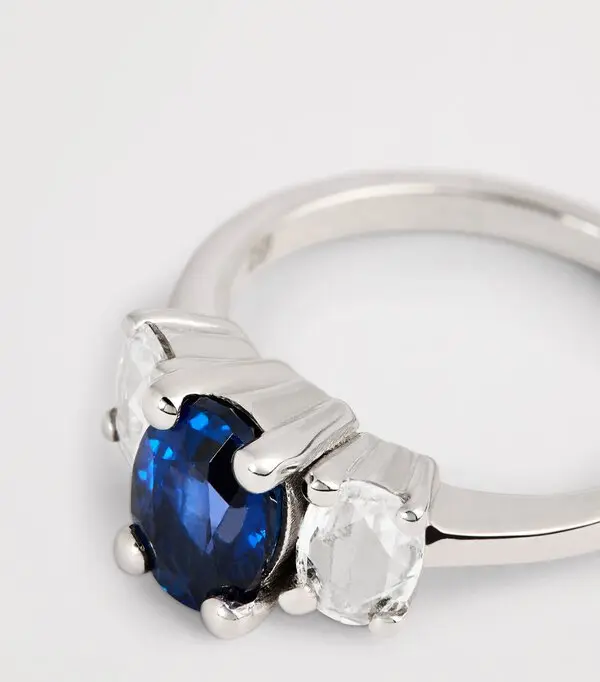 SUZANNE KALAN Gold, Diamond, And Sapphire Ring - White