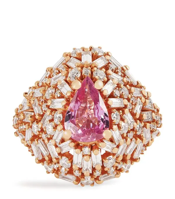 SUZANNE KALAN Diamond And Pink Sapphire One Of A Kind Ring - Rose Gold