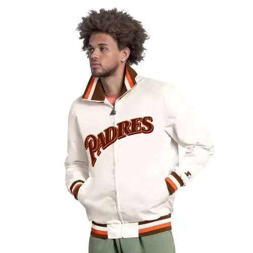 STARTER San Diego Padres The Captain Cooperstown Logo Full-zip Varsity Jacket - White