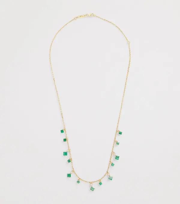 SUZANNE KALAN Yellow Diamond, And Emerald Bold Cascade Necklace