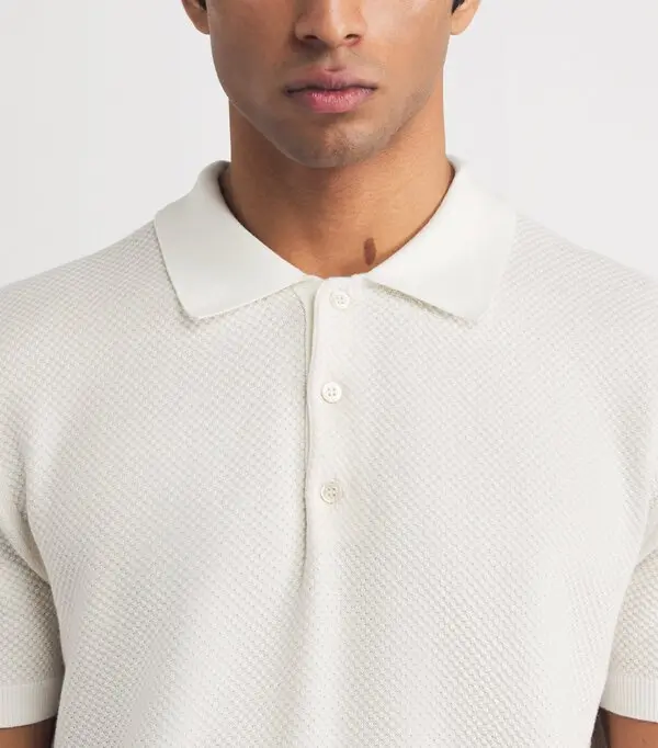 Canali Cotton Micro-jacquard Polo Shirt