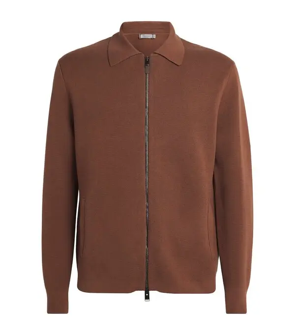 Canali Cotton-blend Zip-up Cardigan