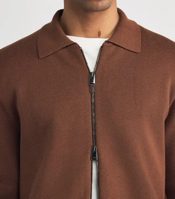 Canali Cotton-blend Zip-up Cardigan