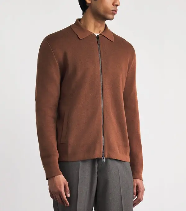 Canali Cotton-blend Zip-up Cardigan