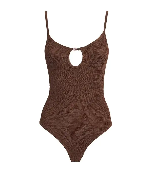 Hunza G Beaded Mia Swimsuit - Brown