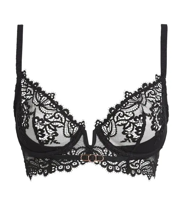 Simone Perele Lace Padded Idole Underwired Bra - Black