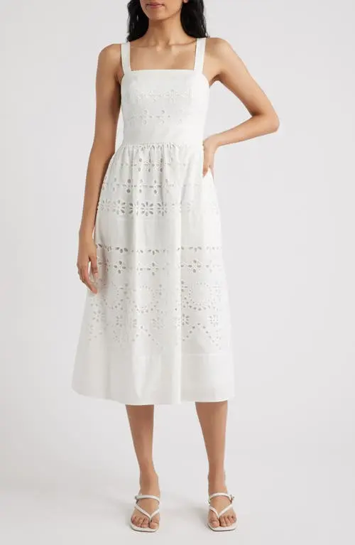 Sam Edelman Cotton Eyelet Midi Dress