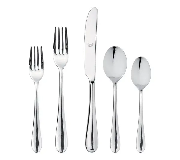 MEPRA 5 Piece Stainless Steel Natura Flatware Set - Silver