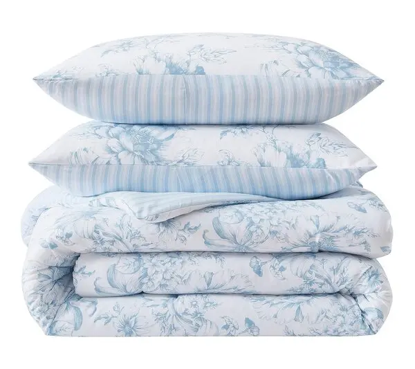 Laura Ashley Delphine Blue 5-pc Twin Comforter Set