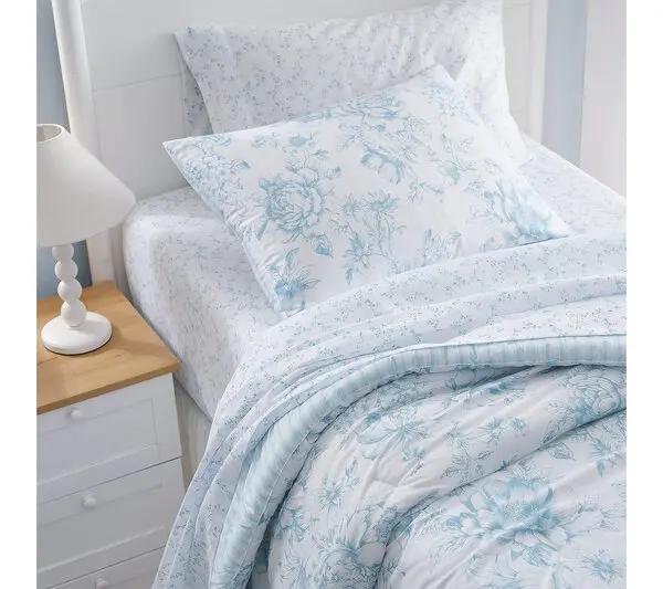 Laura Ashley Delphine Blue 5-pc Twin Comforter Set