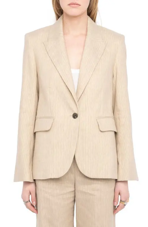 Zadig&Voltaire Vavy Tailleur Pinstripe Blazer - Cookie