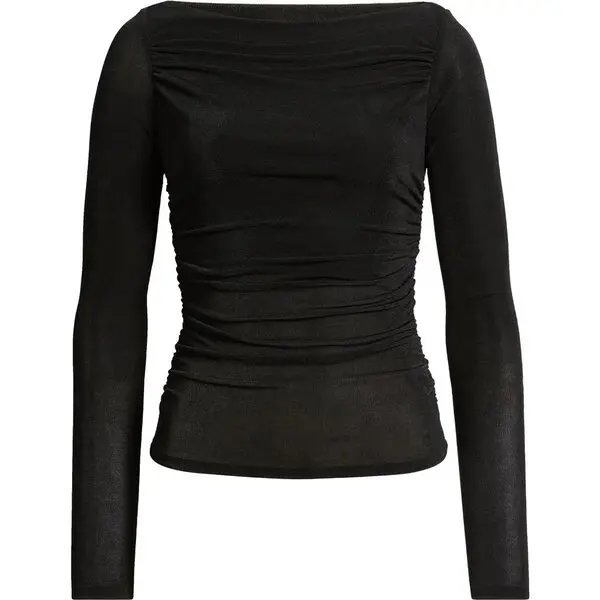 REFORMATION Berlin Ruched Knit Top - Black