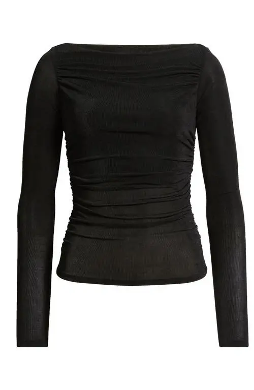 REFORMATION Berlin Ruched Knit Top - Black