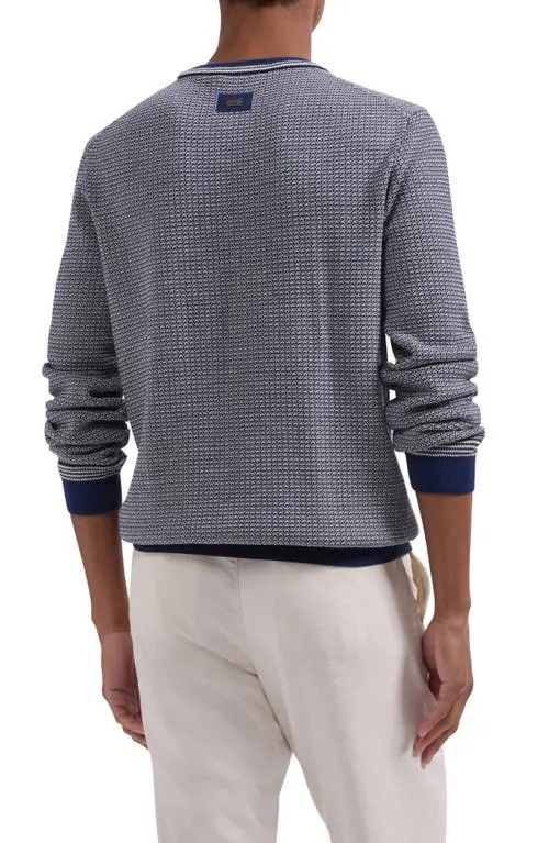 Bugatchi Micro-jacquard Knit Cotton Sweater