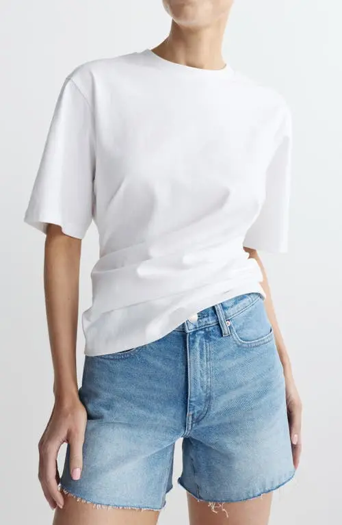 DL1961 Cotton Jersey Peplum T-shirt - White
