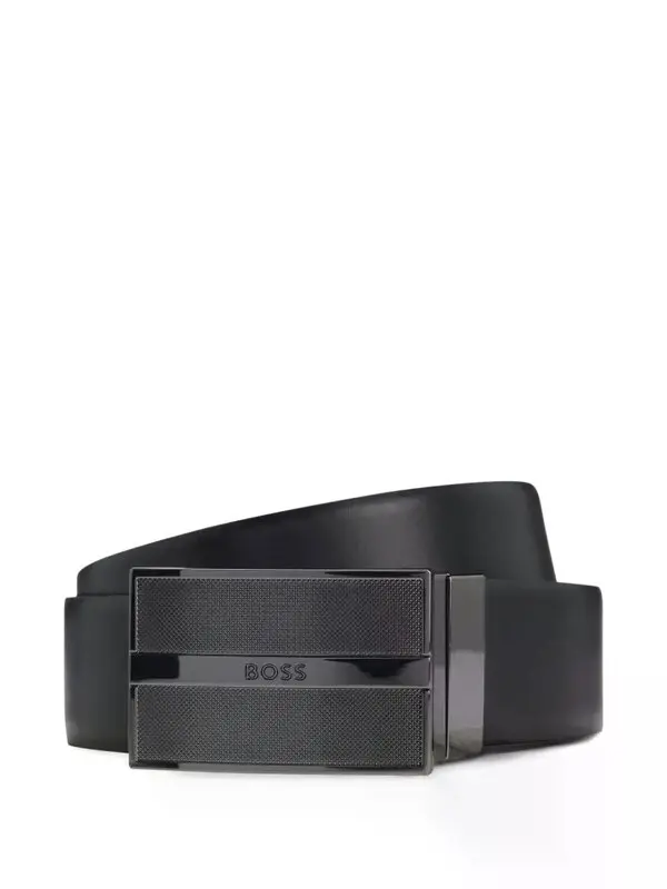 BOSS Leather Buckle Belt - Black