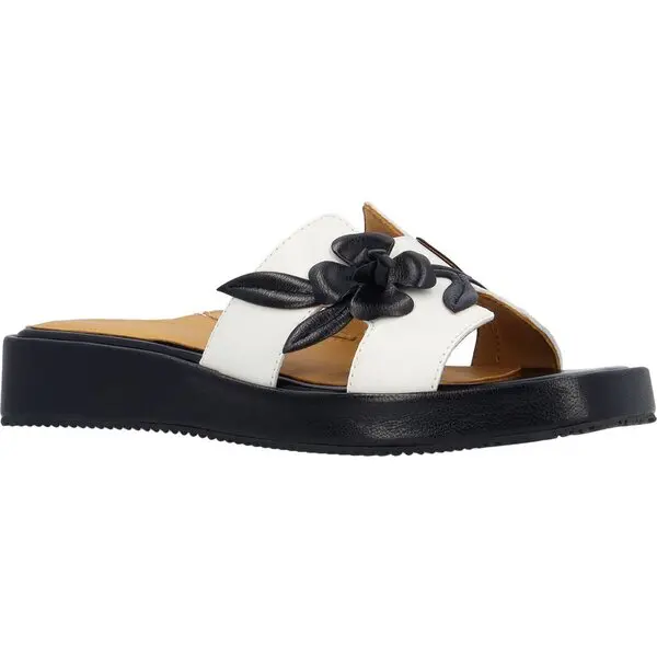 L'AMOUR DES PIEDS Aldara Slide Sandal - White/black