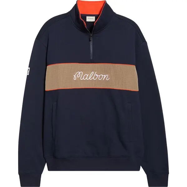 MALBON Torrey Pines Quarter Zip Sweatshirt - Baritone Blue