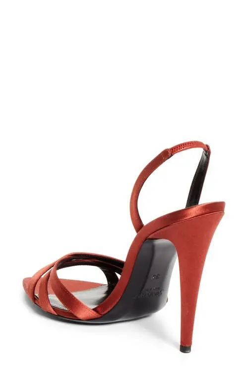 Saint Laurent Kate Pointed Toe Slingback Sandal - Red
