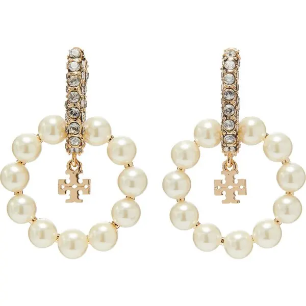 Tory Burch Moondance Faux Hoop Earrings - Pearl