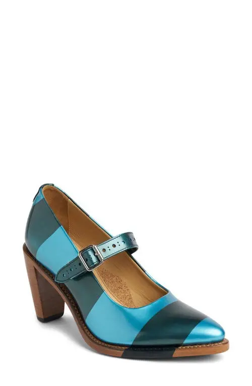THE OFFICE OF US Mrs. Smith Mary Jane Pump - Teal Metallic