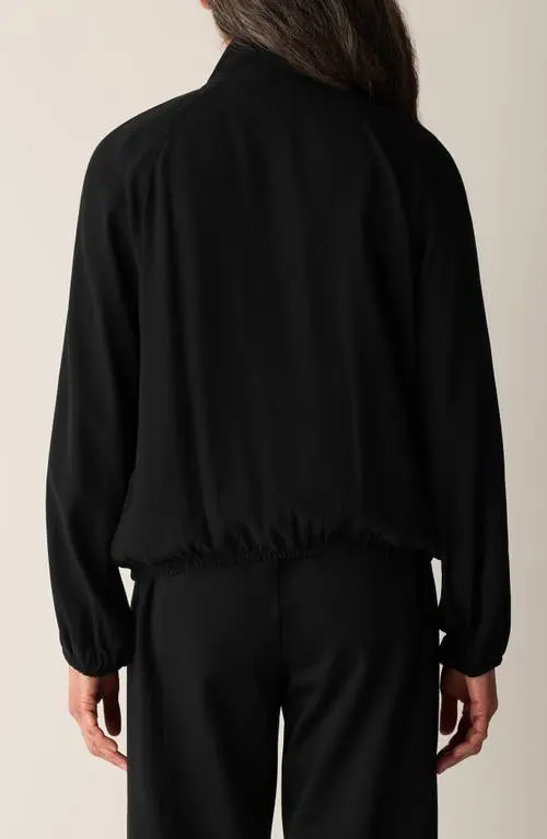Eileen Fisher Stand Collar Silk Jacket