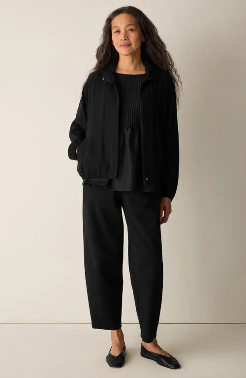 Eileen Fisher Stand Collar Silk Jacket