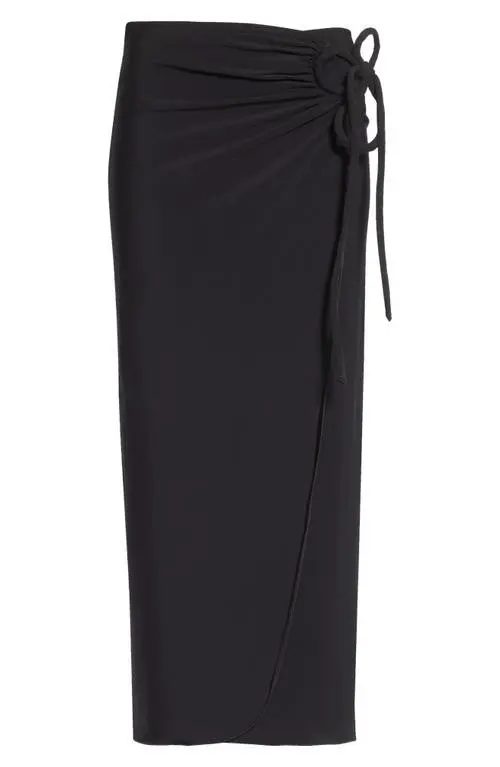 Max Mara Ruched Jersey Wrap Skirt - Black