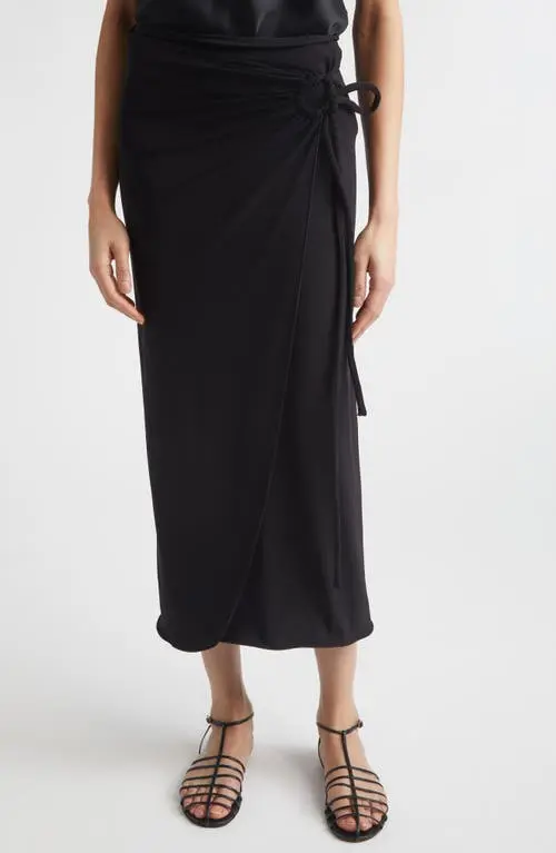Max Mara Beachwear Ruched Jersey Wrap Skirt - Black