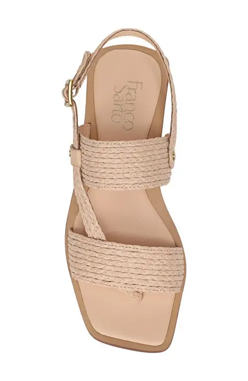 Franco Sarto Leather Sandals - Straw