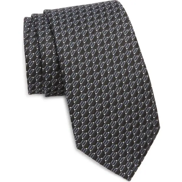 TOM FORD Geo Jacquard Mulberry Silk Neck Tie - Black
