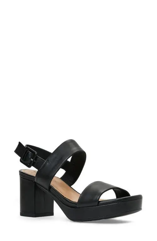 Aquatalia Melly Weatherproof Platform Sandal - Black Leather