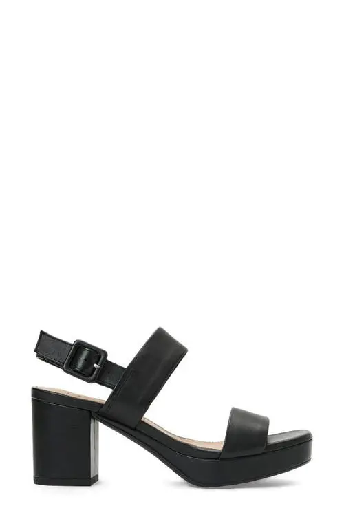 Aquatalia Melly Weatherproof Platform Sandal - Black Leather