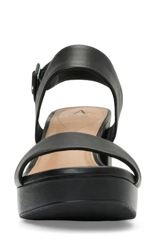 Aquatalia Melly Weatherproof Platform Sandal - Black Leather