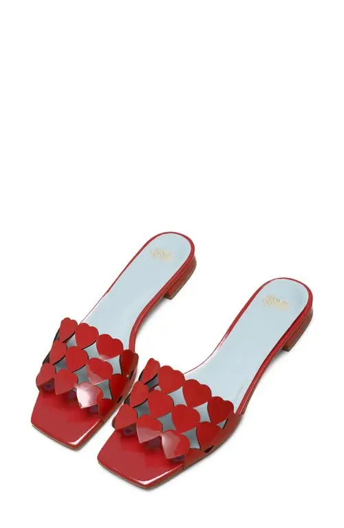 FRANCES VALENTINE Heart Slide Sandal - Red