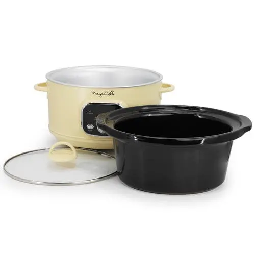 MEGACHEF 3.7 Quart Electric Slow Cooker In Ivory