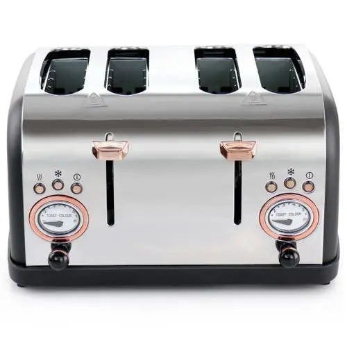 MEGACHEF 4 Slice Wide Slot Toaster With Variable Browning