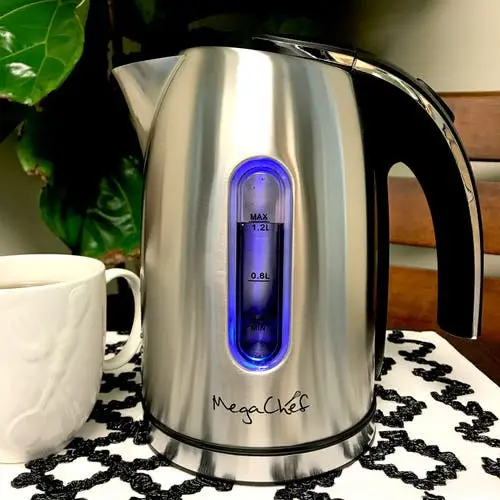 MEGACHEF 1.2lt. Stainless Steel Electric Tea Kettle