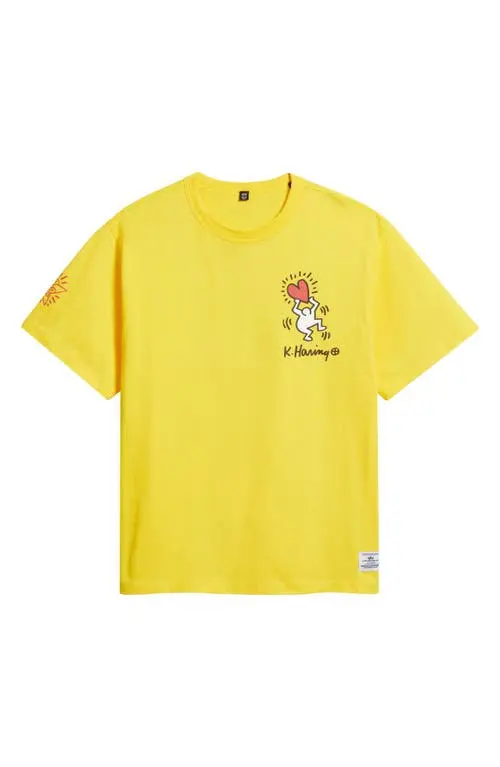 Alpha Industries X Keith Haring Heart Graphic T-shirt - Yellow
